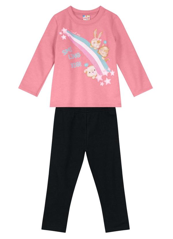 Conjunto Arco Íris Infantil Menina Rosa - Brandili