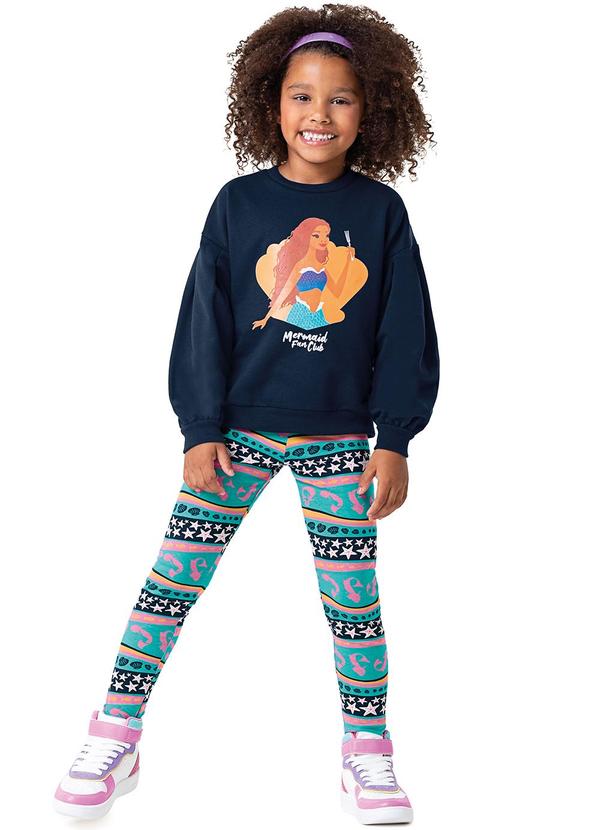 Conjunto Azul Marinho Mermaid Fan Club Menina - Malwee Kids