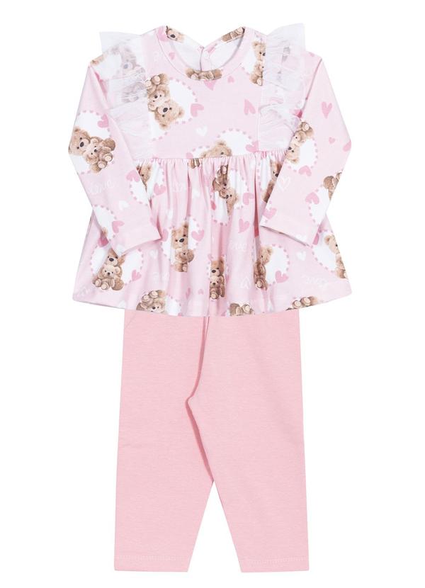 Conjunto Bata Cotton/ Legging Molecotton Rosa - Randa Mundu