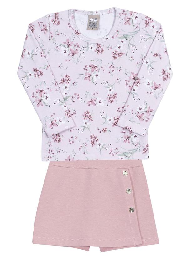 Conjunto Blusa/Short Saia Molecotton Rosa - Randa Mundu