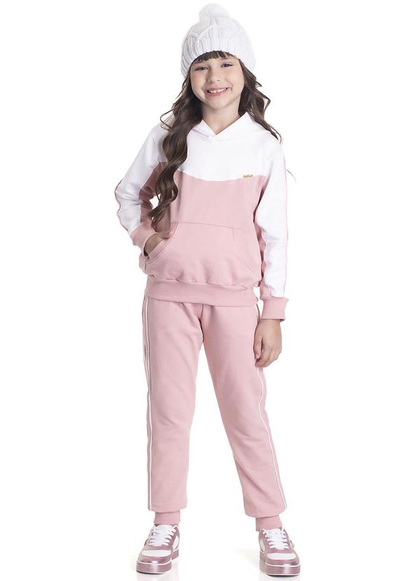 Conjunto Casaco Molecotton/Calça Molecotton Rosa - Randa Mundu