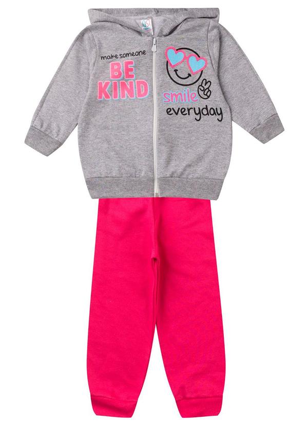 Conjunto de Moletom Infantil com Capuz Cinza - Rovitex