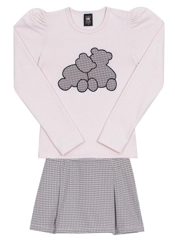 Conjunto Feminino Blusa Tricot/Shorts Saia Rosa - Randa Mundu