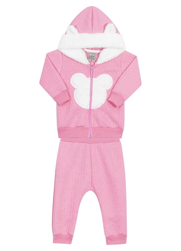 Conjunto Feminino Casaco/Calça Matelasse Rosa - Randa Mundu