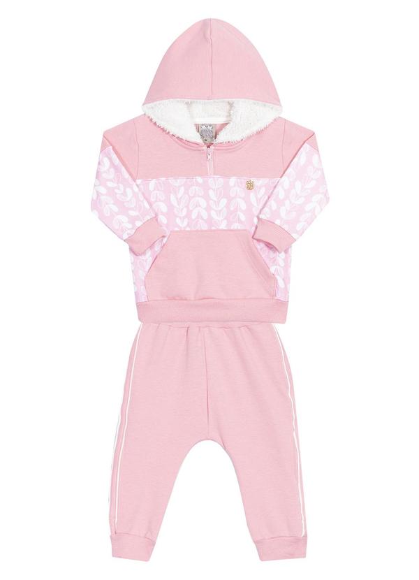 Conjunto Feminino Casaco/Calça Mole Rosa - Randa Mundu