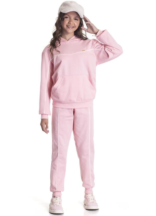 Conjunto Feminino Casaco/Calça Moletom Rosa - Randa Mundu