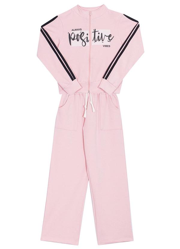 Conjunto Feminino Casaco/Calça Moletom Rosa - Randa Mundu