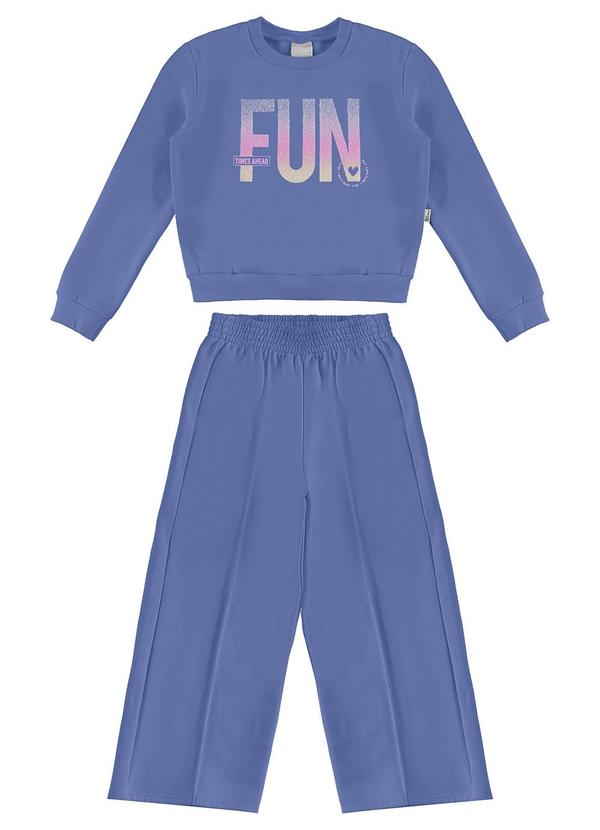 Conjunto Fun em Moletom Roxo - Malwee Kids