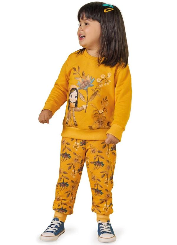 Conjunto Infantil de Flores Menina Amarelo - Nanai