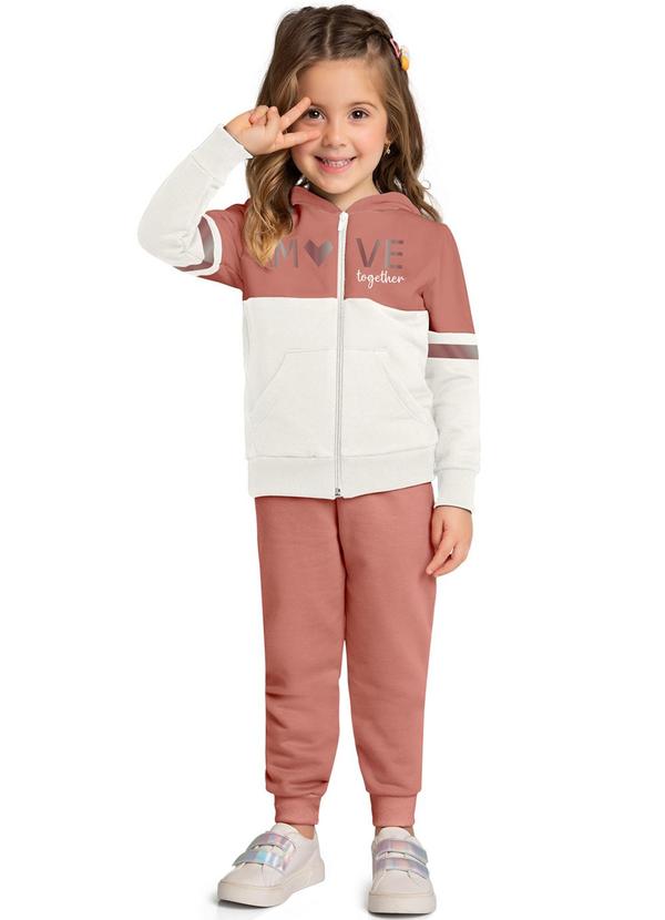 Conjunto Infantil Menina com Capuz Rosa - Kyly