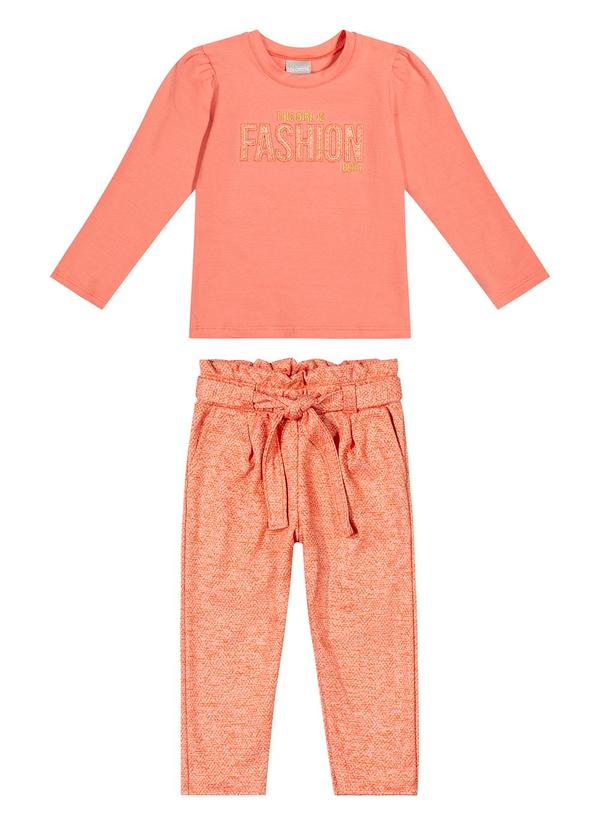 Conjunto Infantil Menina Fashion Girl Laranja - Elian