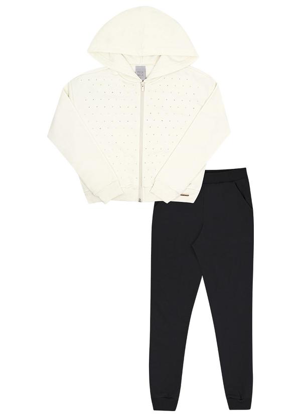 Conjunto Infantil Menina Moletom Bege - Pulla Bulla
