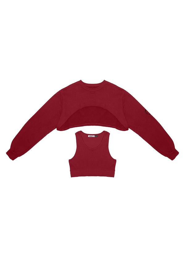 Conjunto Juvenil Feminino Blusão com Top Vermelho - Minty