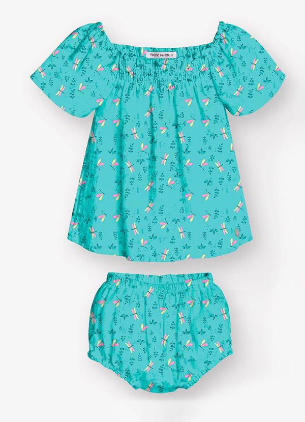 Conjunto Bata com Calcinha Feminino Azul - Trick Nick
