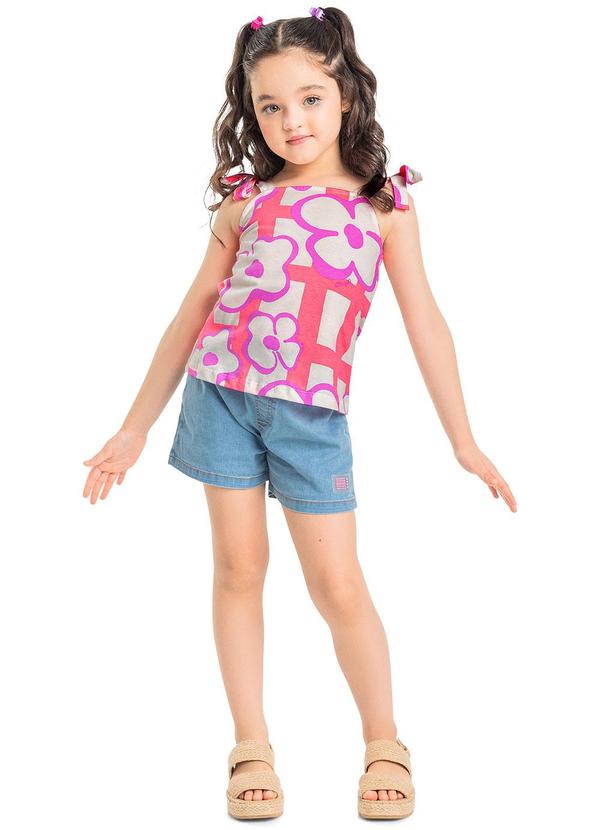 Conjunto Bata e Short Menina Infantil Rosa - Quimby