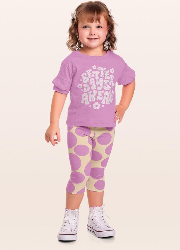 Conjunto Blusa/Capri Roxo - Fakini Kids