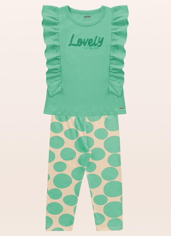Conjunto Blusa/Capri Verde - Fakini Kids