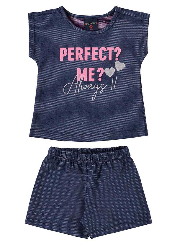 Conjunto Blusa e Short Bebê Menina Azul - Bee Loop
