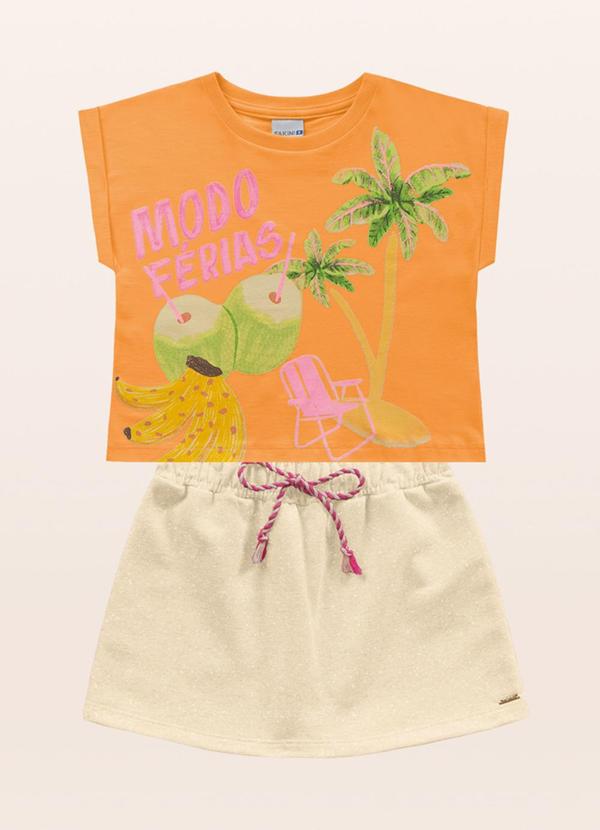 Conjunto Blusa/ Laranja - Fakini Kids