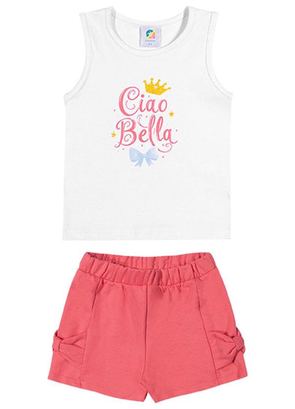 Conjunto Ciao Bella Menina Branco - Alenice