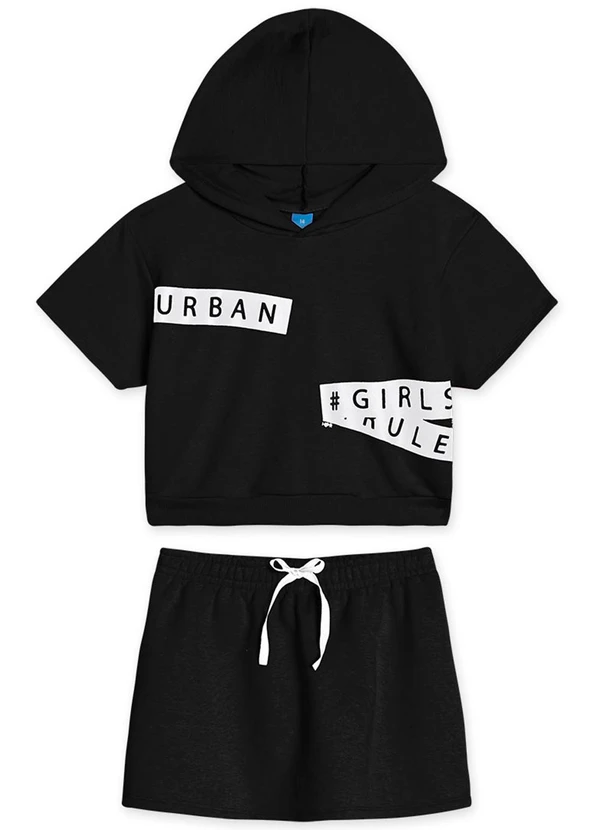 Conjunto Cropped Curto Moletom Juvenil Feminina P - Marisol