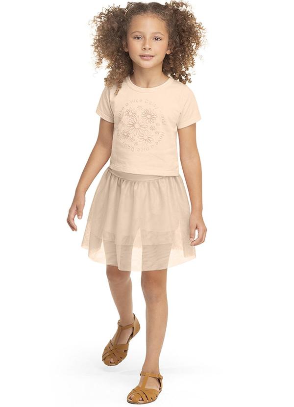 Conjunto Curto Infantil Feminino Bege - Marisol