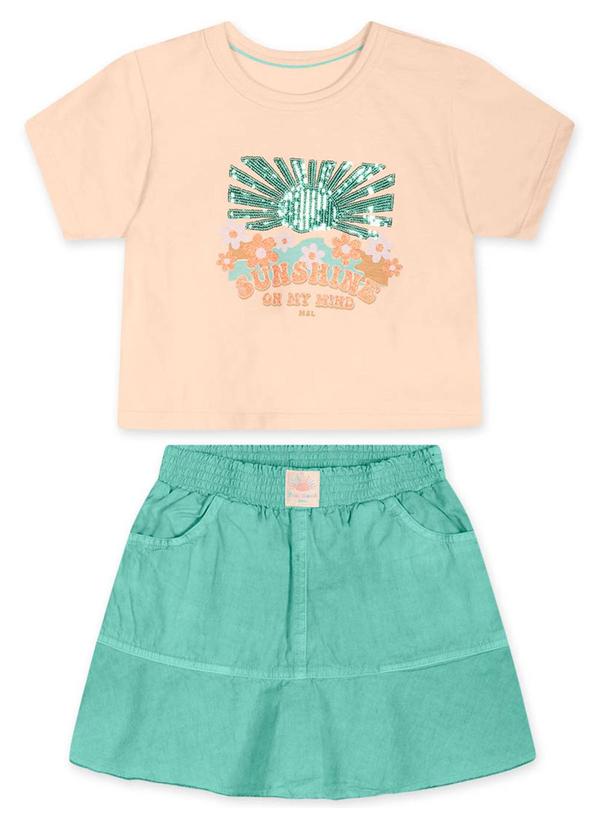 Conjunto Curto Infantil Feminino Bege - Marisol