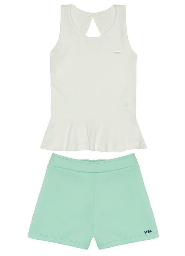 Conjunto Curto Infantil Menina Branco - Marisol