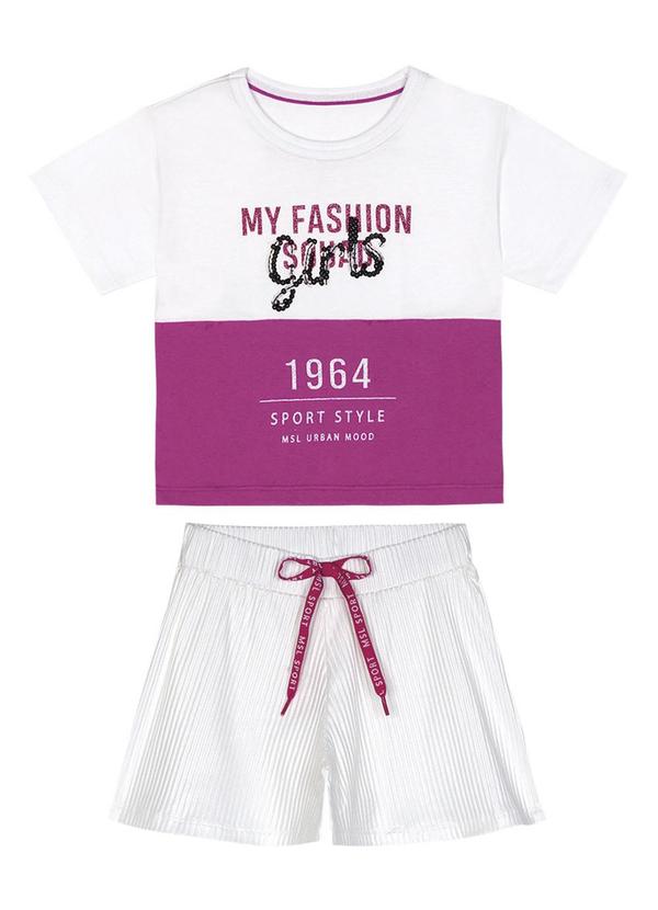 Conjunto Curto Infantil Feminino Branco - Marisol