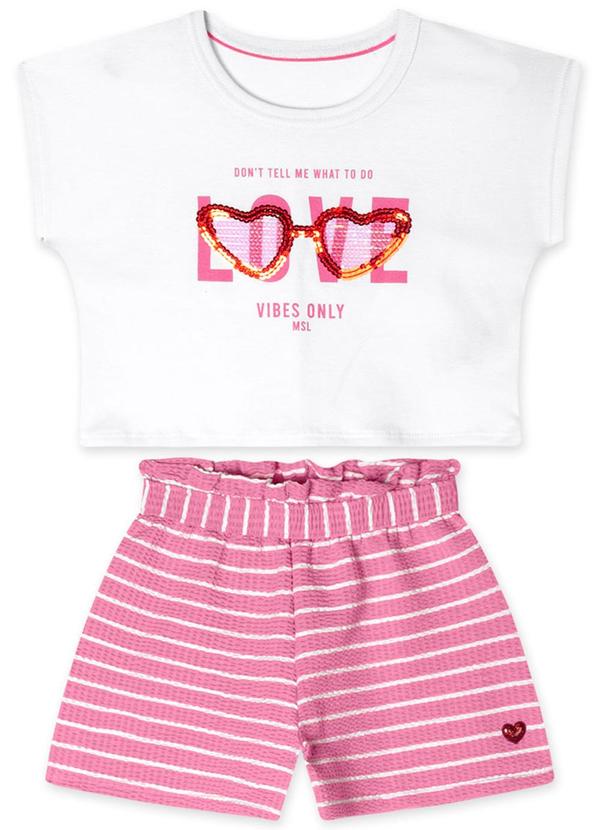 Conjunto Curto Infantil Feminino Branco - Marisol