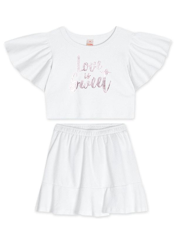 Conjunto Curto Infantil Feminino Branco - Marisol