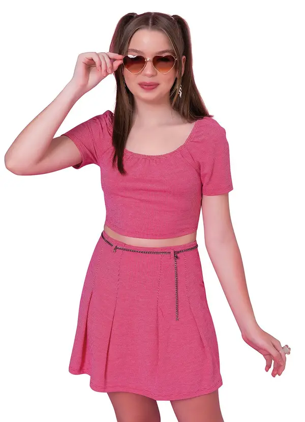 Conjunto Feminino Juvenil Rosa - Cativa