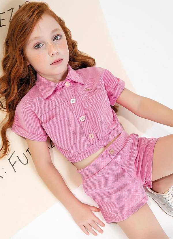 Conjunto Infantil Menina Coloritta Rosa - Elian