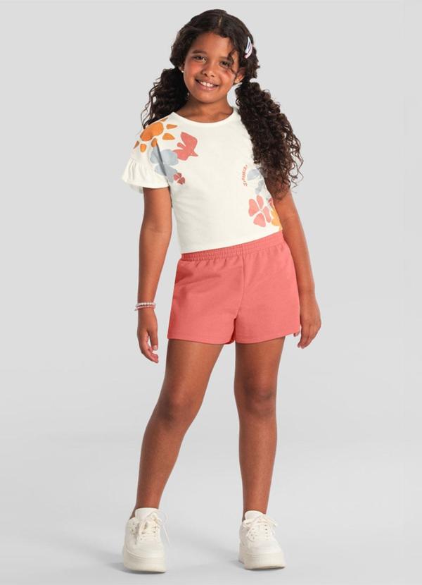 Conjunto Infantil Menina Cropped Florido Natural - Brandili
