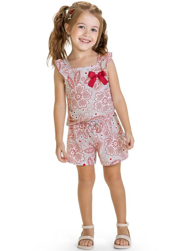Conjunto Infantil Menina Flor Vermelho - Kyly