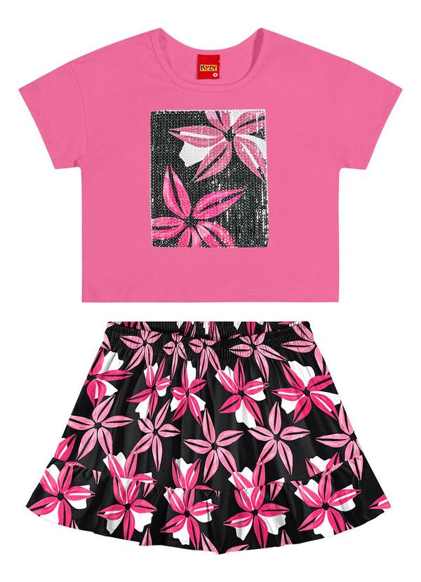 Conjunto Infantil Menina Flores Rosa - Kyly