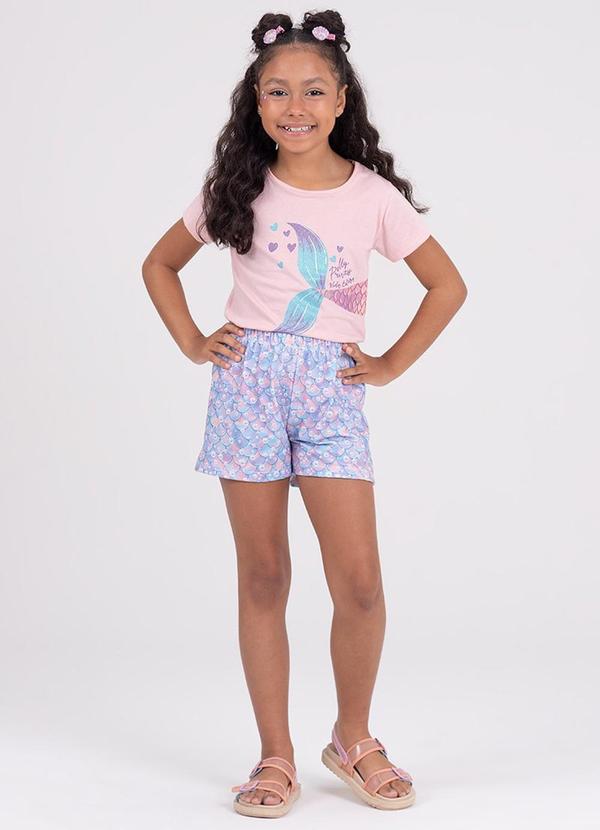 Conjunto Infantil Sereia Princess Rosa - Vida Costeira