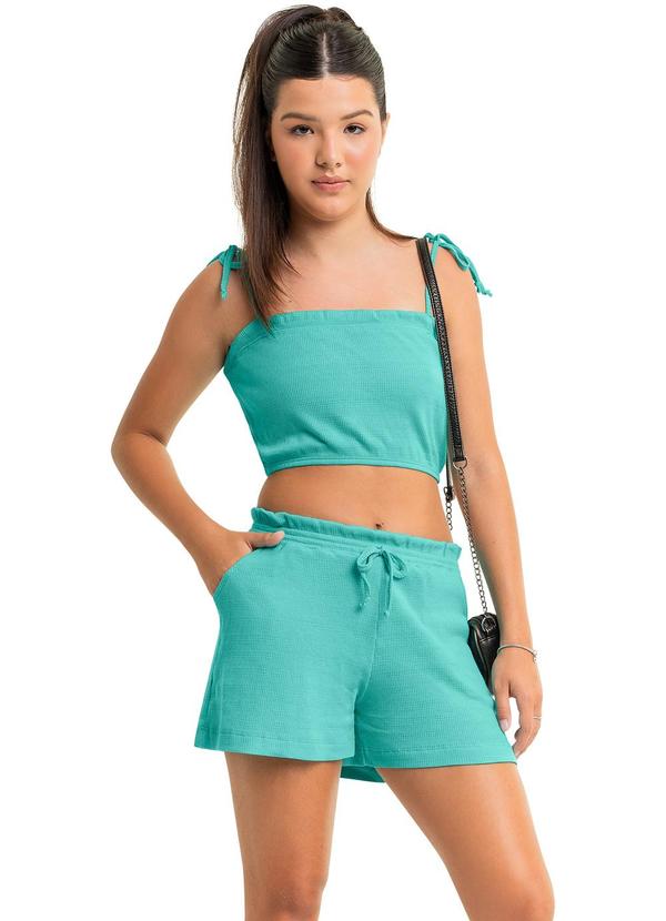 Conjunto Juvenil com Top e Short Azul - Gloss