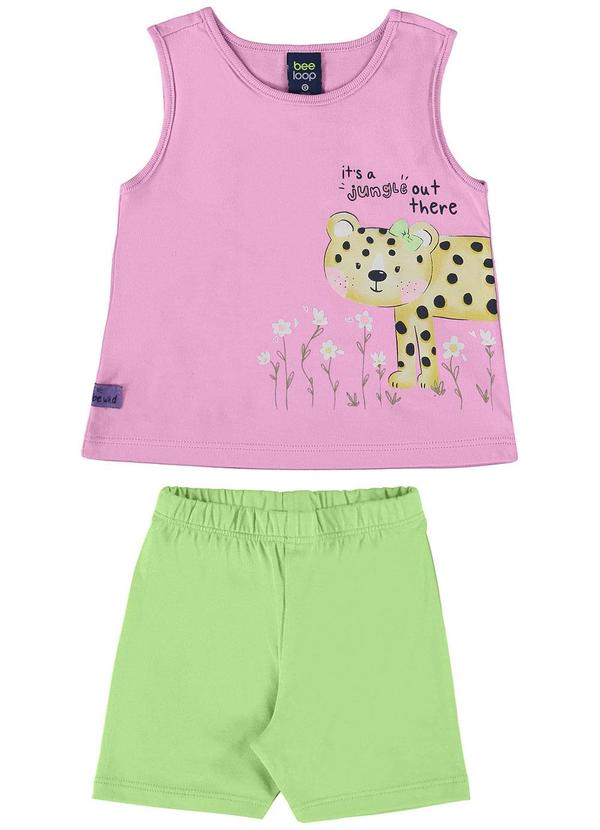 Conjunto Regata e Bermuda Bebê Roxo - Bee Loop