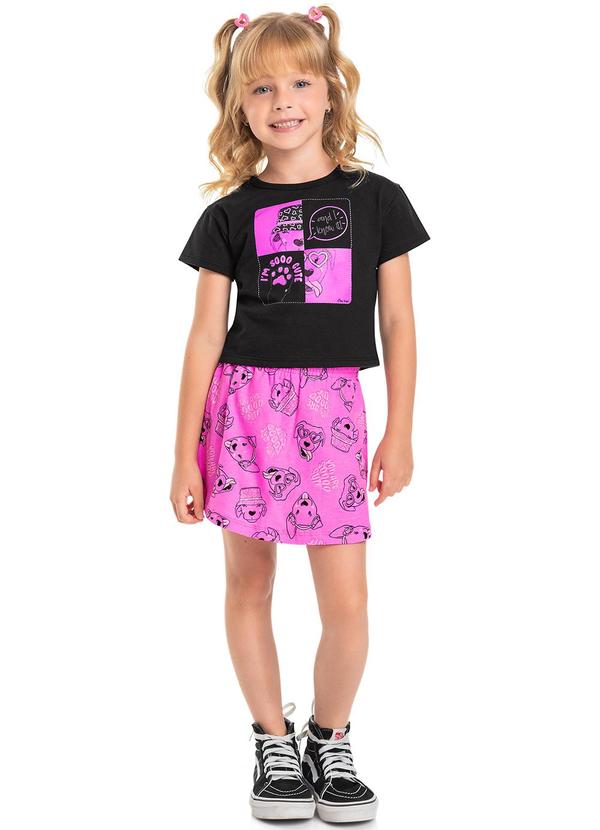 Conjunto Short-Saia e Cropped Preto - Bee Loop