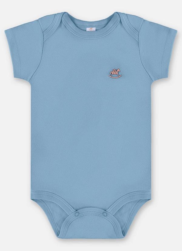 Body em Suedine Unissex para Bebê Azul - Up Baby