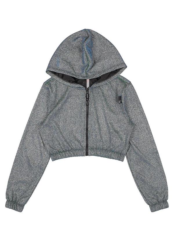 Jaqueta Teen Brilhoso com Capuz Azul - TexBrands