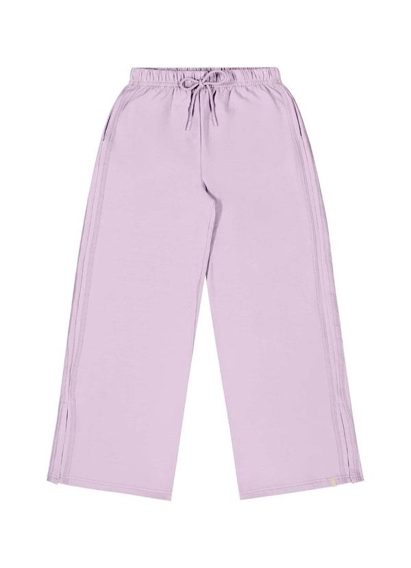 Wide Leg Juvenil em Moletom Roxo - Gloss
