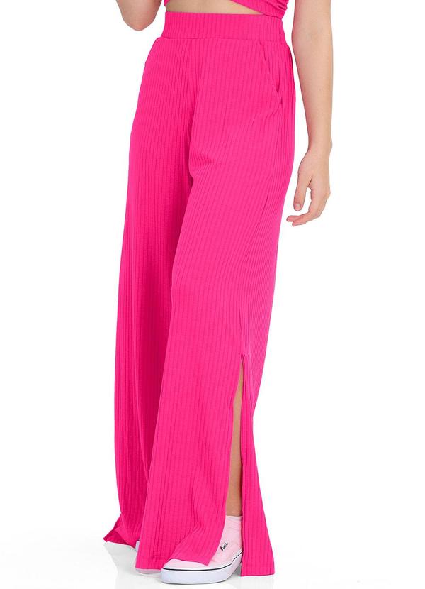 Minty Calça Juvenil Feminina Em Ribana Canelada Rosa
