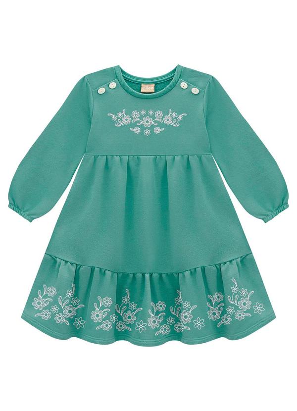 Vestido Infantil Menina Estampa Verde - Milon