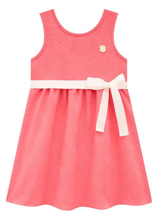 Vestido Infantil Menina Flores Rosa - Milon