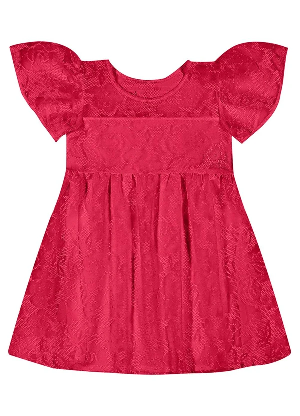 Vestido Infantil Menina Flores Vermelho - Kyly