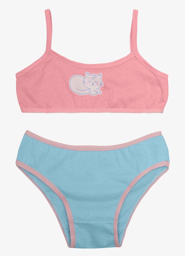 Conjunto Lingerie Infantil Rosa - Rovitex