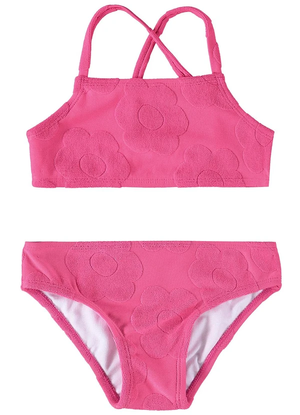 Biquíni Rosa Malha Uv50+ Texturizada Menina - Malwee Kids
