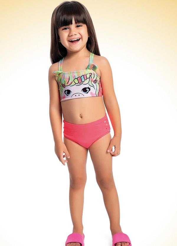 Cj.Biquini Moda Praia Rosa - Fakini Kids